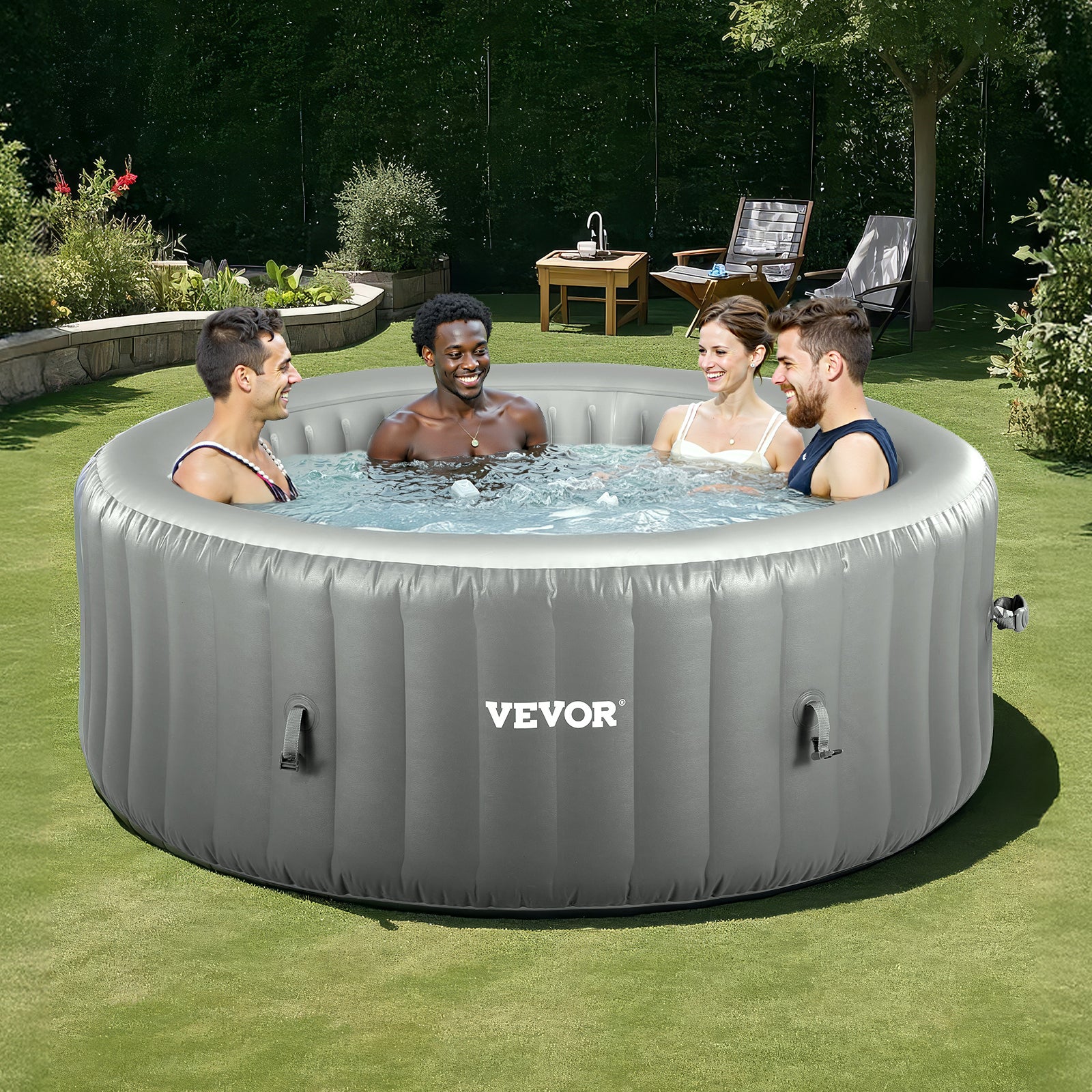 Spa inflable VEVOR 1800x660 mm,2-4 personas,110 chorros,panel de ...
