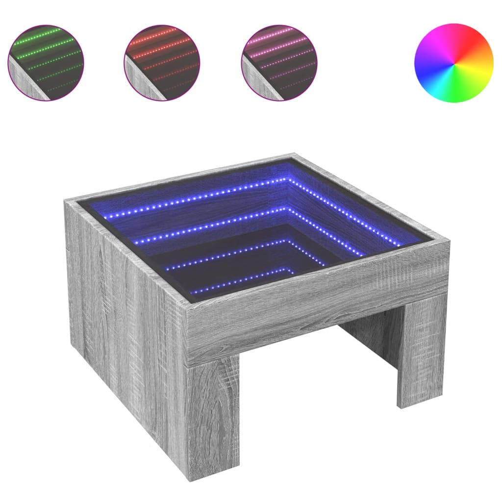 Table basse | Table d'appoint | Table de Salon avec LED infini sonoma ...