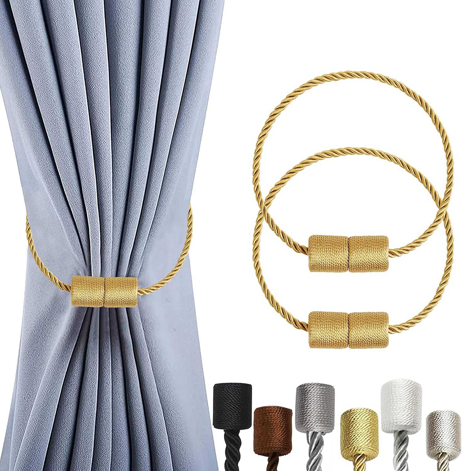 Set de 2 Attaches de Rideau magnétiques fixateur de Rideau Attaches de ...