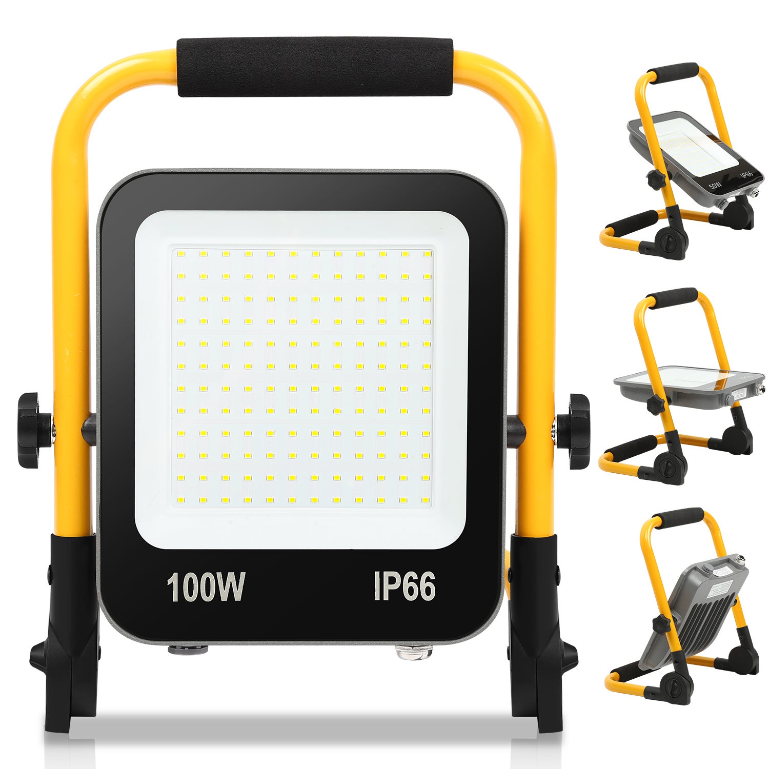 Projecteur LED avec Jaune trépied 100W Projecteur Extérieur avec prise ...