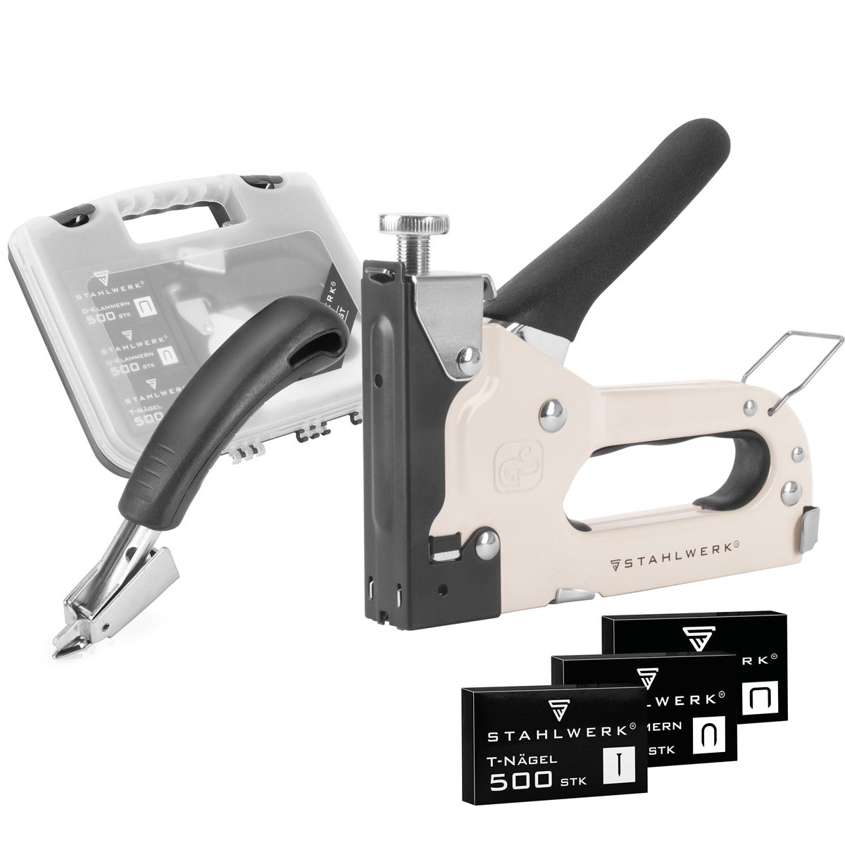 STAHLWERK Agrafeuse manuelle Set avec agrafeuse Dégrafeuse + 1500 ...