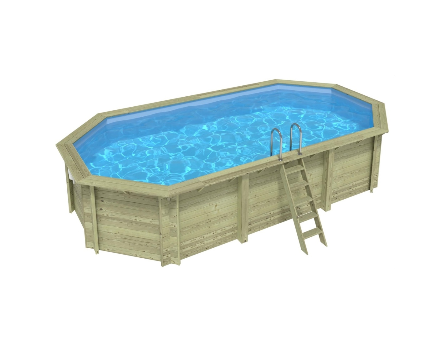 Piscina NEMO 7.3 x 3.97 – H.1.45 m, azul claro, sobre bastidor - sin ...