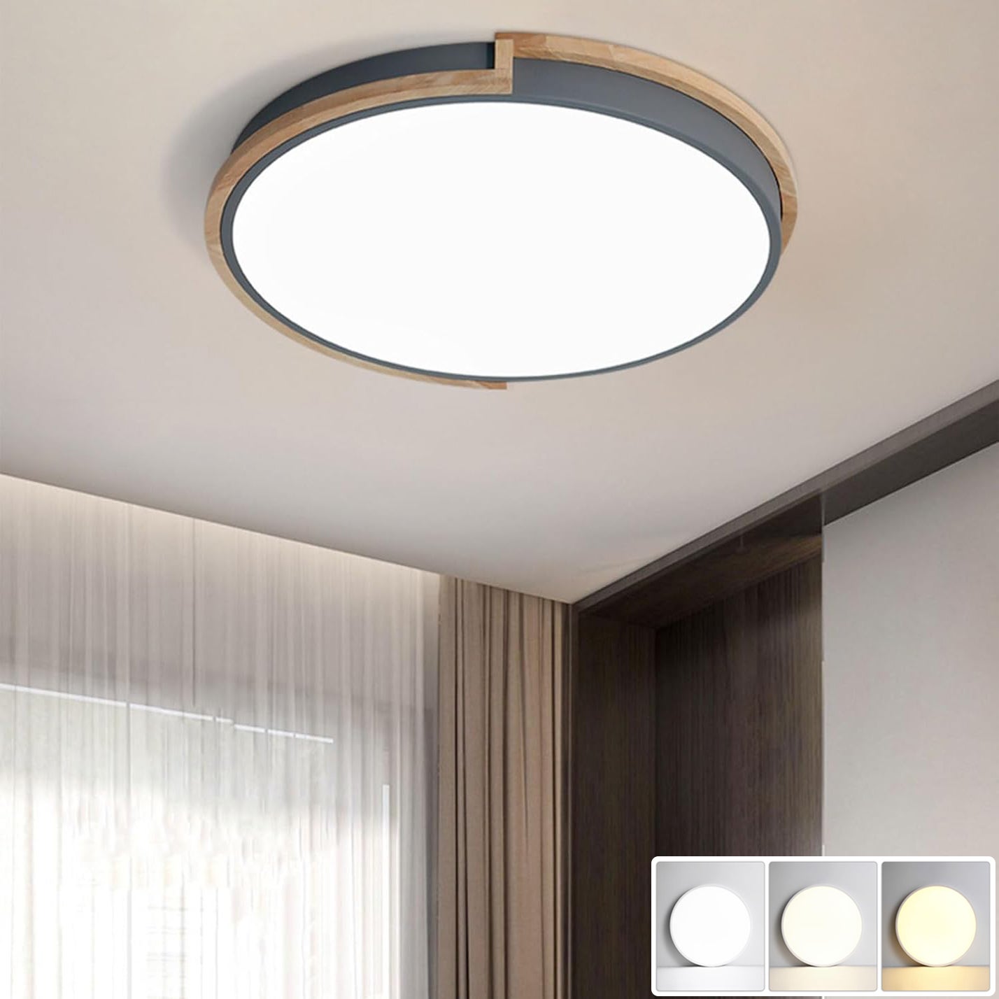 Lámpara de techo LED de 40 cm, lámpara de techo moderna empotrada, luz ...