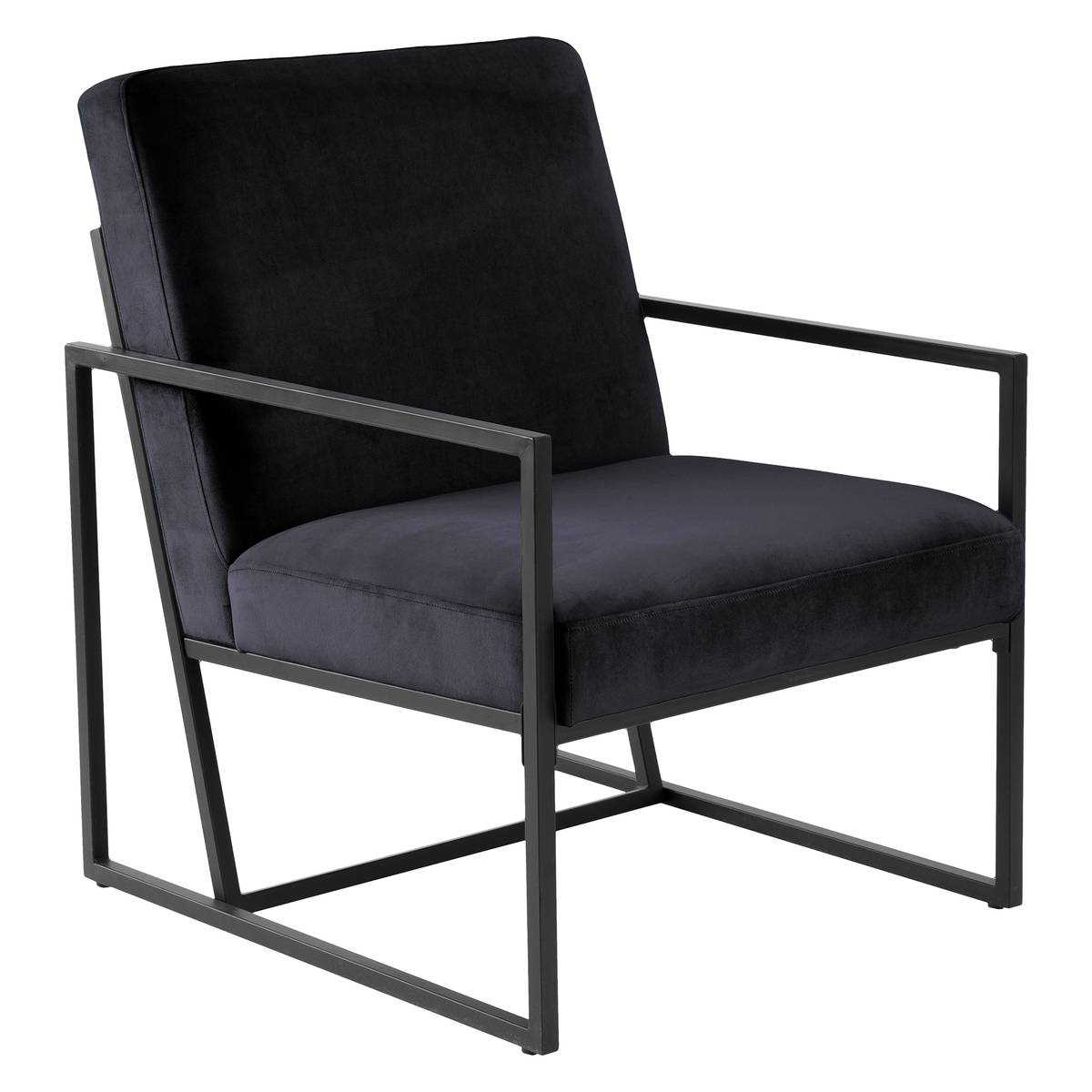 Fauteuil "Agatha" noir en velours - Atmosphera créateur d'intérieur ...