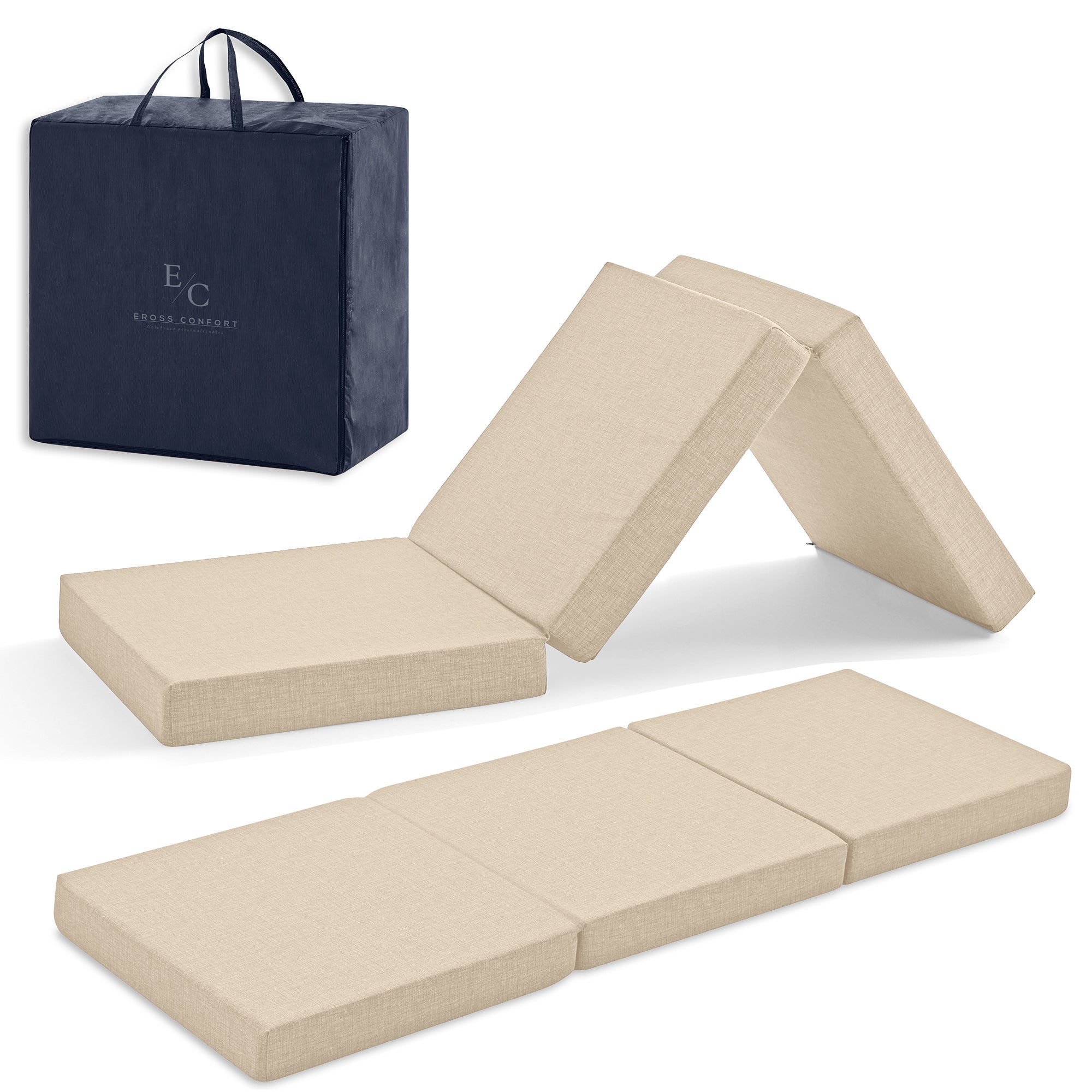 Colchón Plegable 75x195. Transpirable Funda Lavable y Bolsa de ...