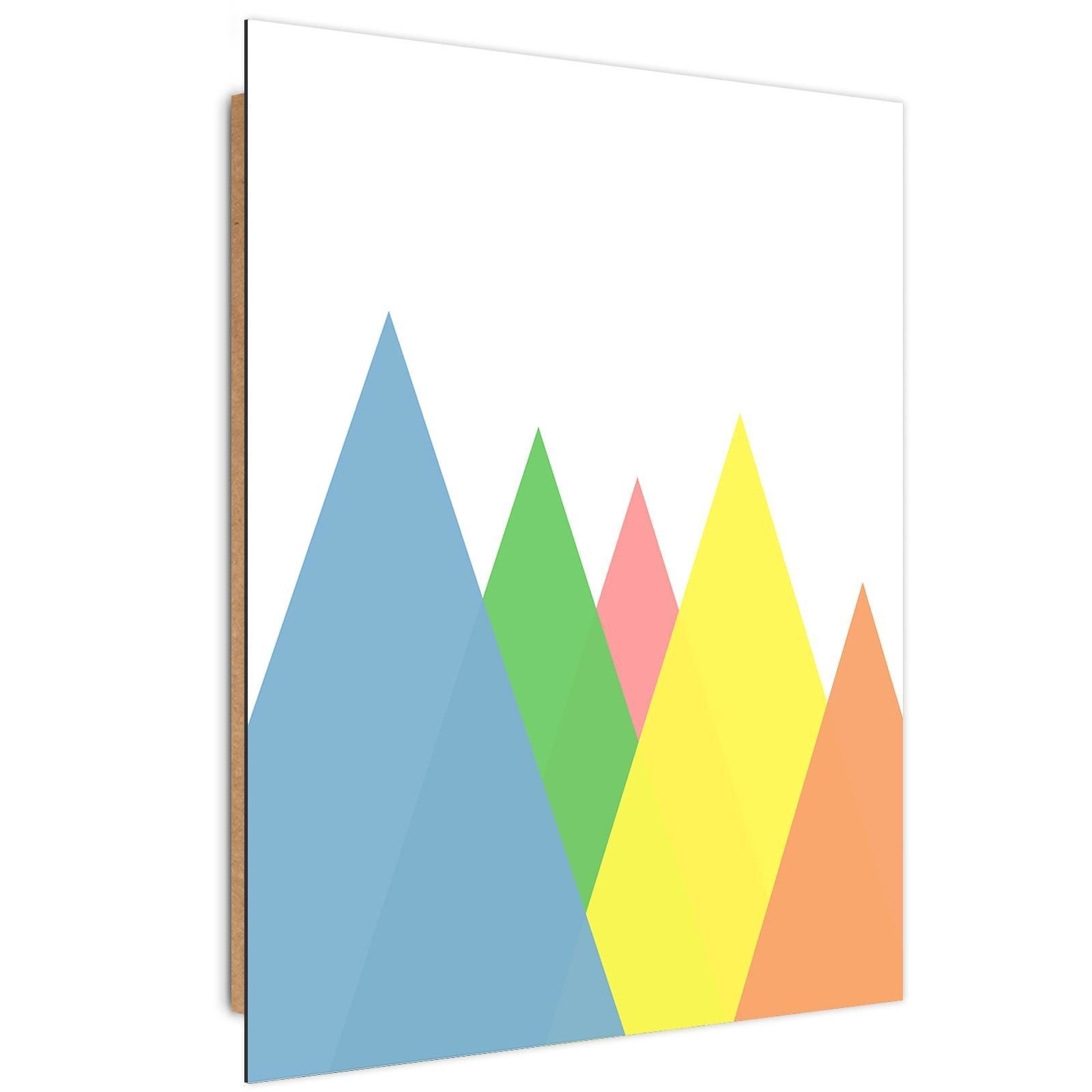 Tableau montagnes de bois comme triangles abstraits - 40 x 60 cm ...