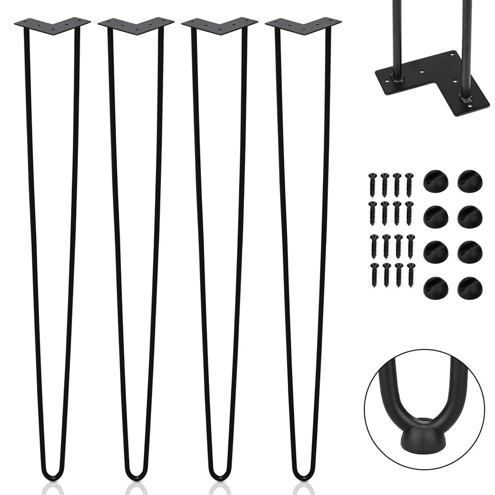 4PCS Pied de Table 71cm, Pied Epingle en Métal,2 stands Pied de Meuble ...