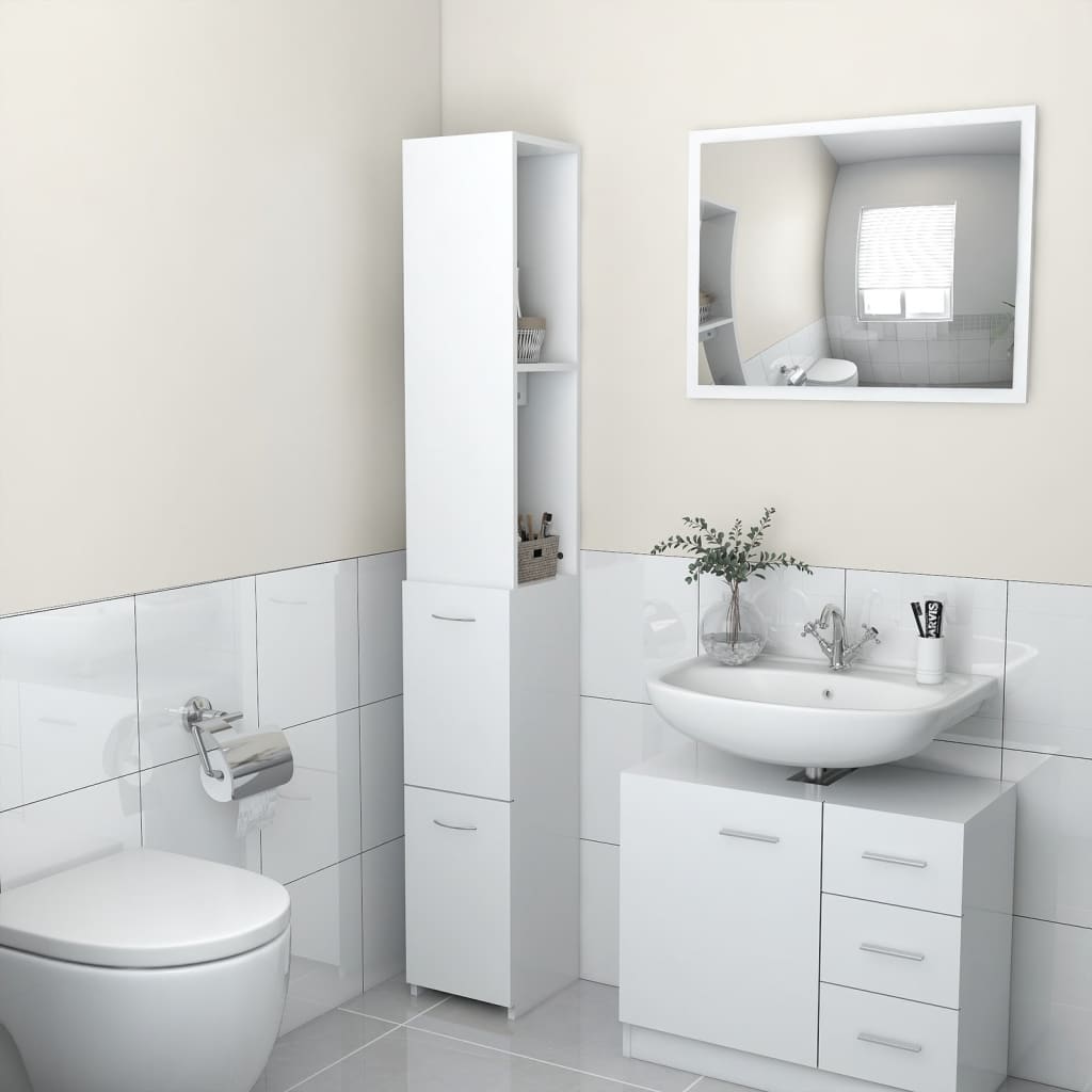 Maison Exclusive - Armario de baño madera contrachapada blanco 25x26 ...