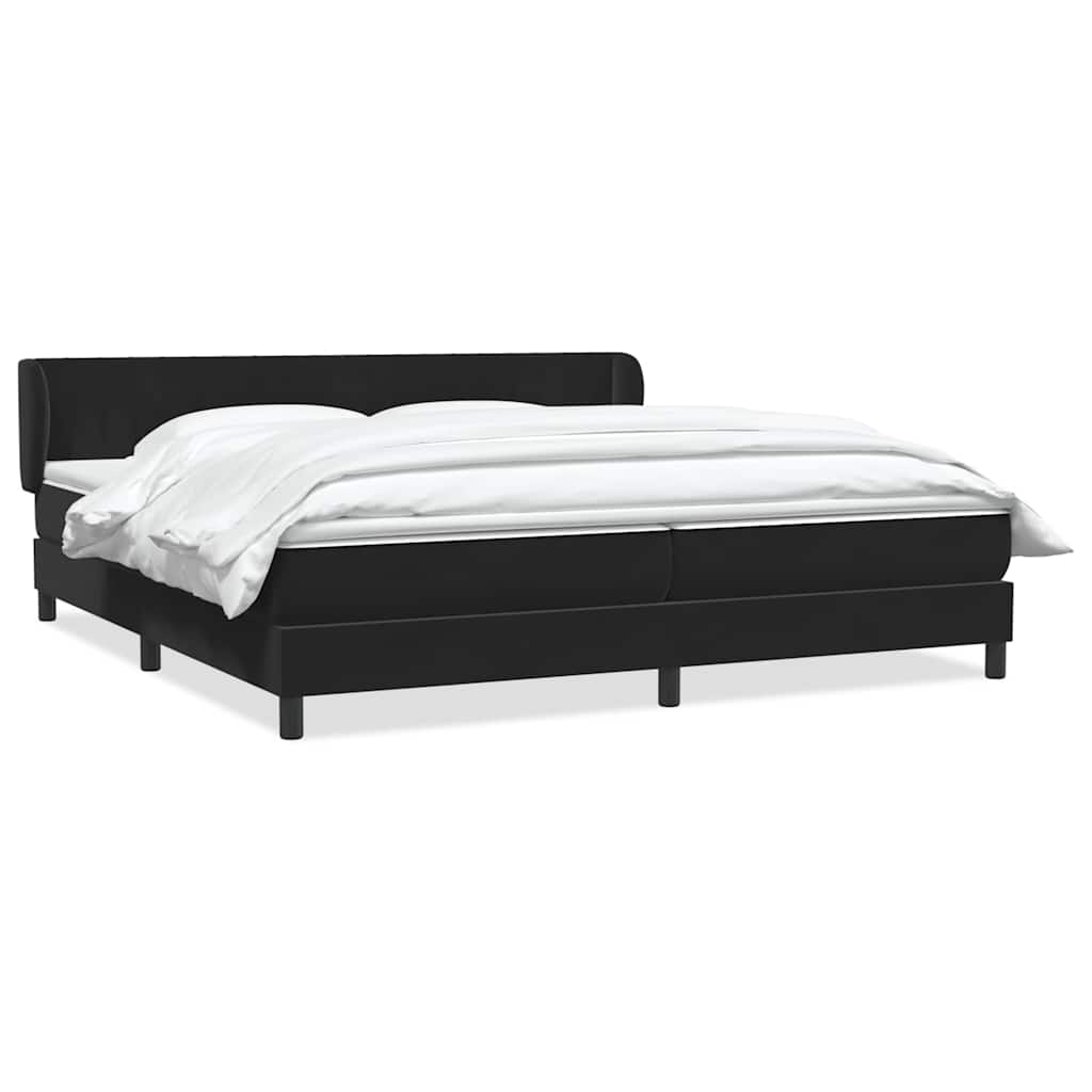 Cama box spring con colchones terciopelo negro 180x210 cm | Leroy Merlin