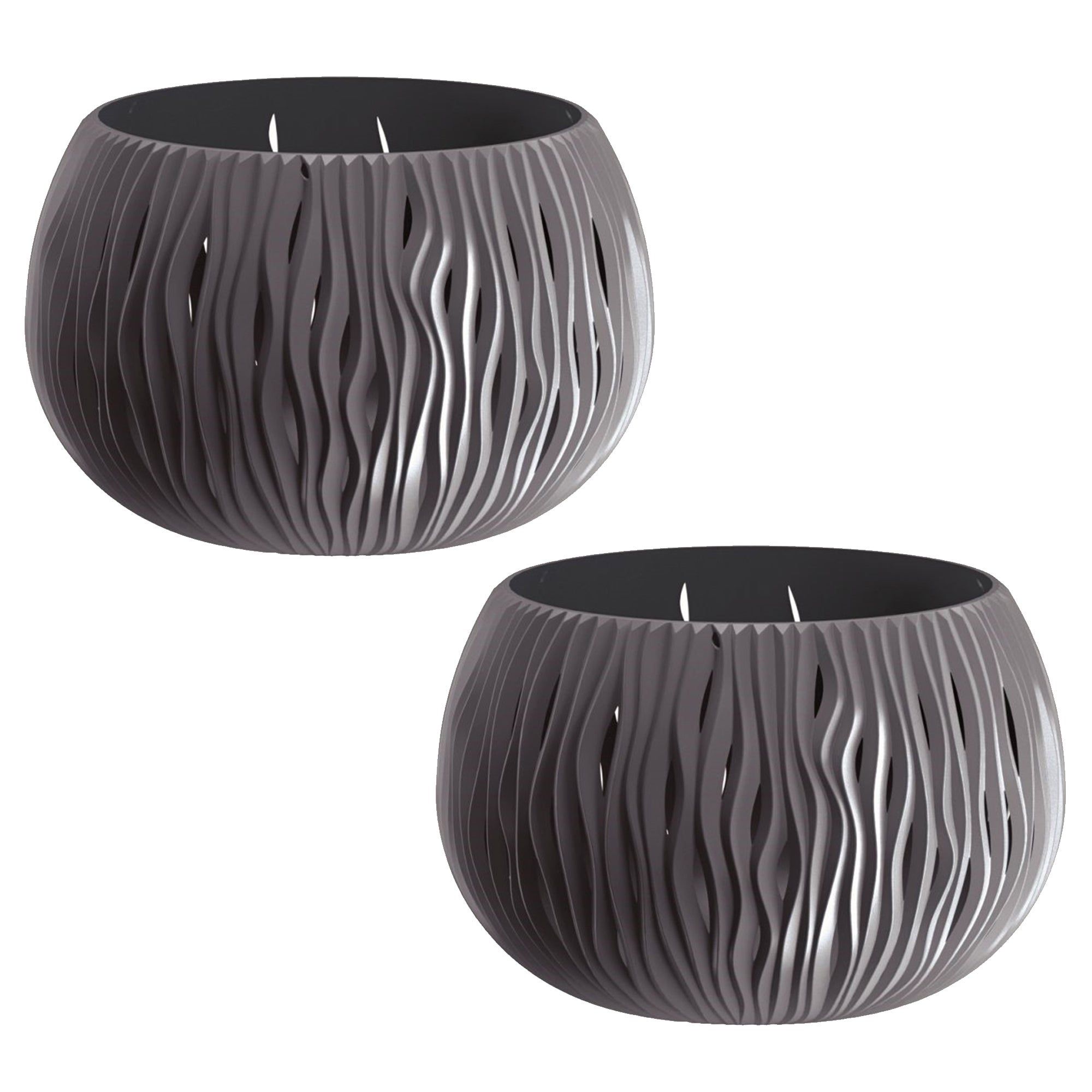 2x PROSPERPLAST BOL BOL SANDY SANDY AVEC TERRE ANTHRACITE, 11 (HIGH) X ...