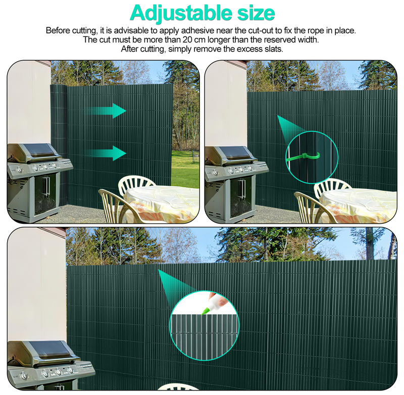 Canisse PVC double face, Brise vue de jardin balcon résistant en PVC, Vert 4 m x 1 m | Leroy Merlin