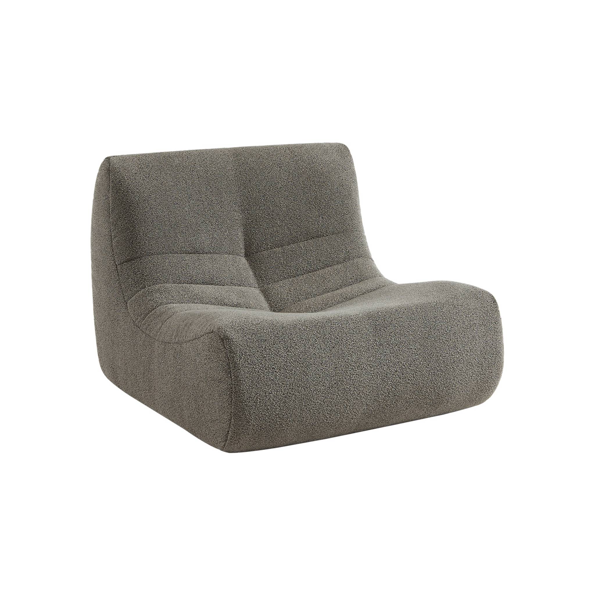Fauteuil chauffeuse en bouclette texturée gris style contemporain 1 ...