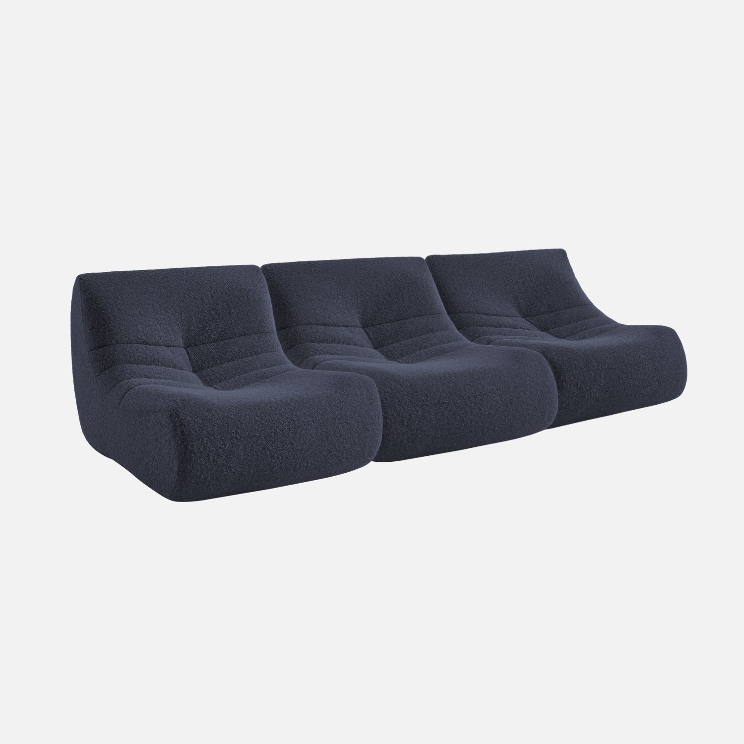 Sofá modular en tejido efecto alpaca, 3 plazas, Noche azul | Leroy Merlin