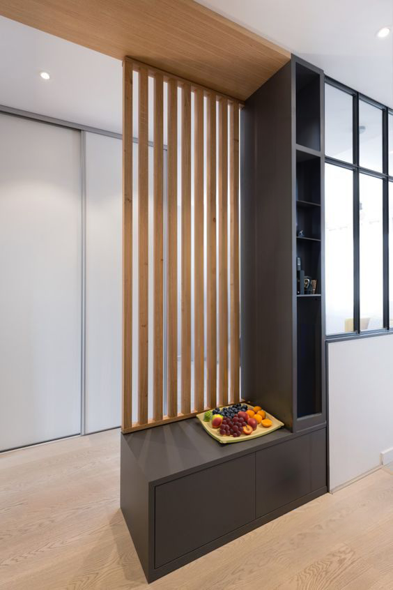 Cloison Claustra Chêne Clair Ajouré 5 Lames - H 150 x L 60 x P 7 cm ...