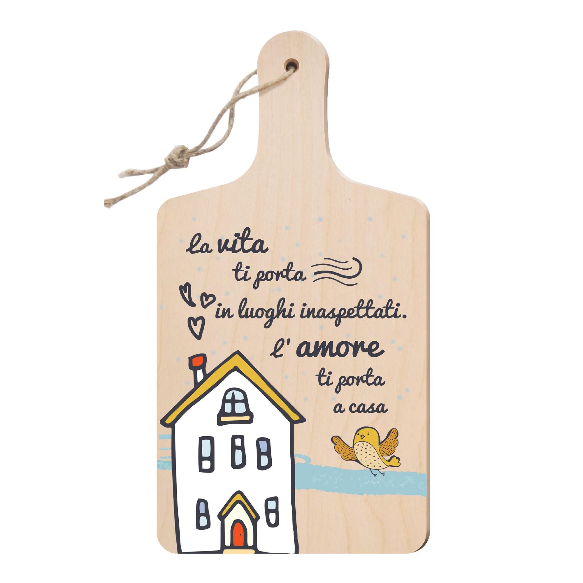 Lupia - Tagliere Decorativo con Manico, Frasi e disegni a Tema 15x29 cm ...