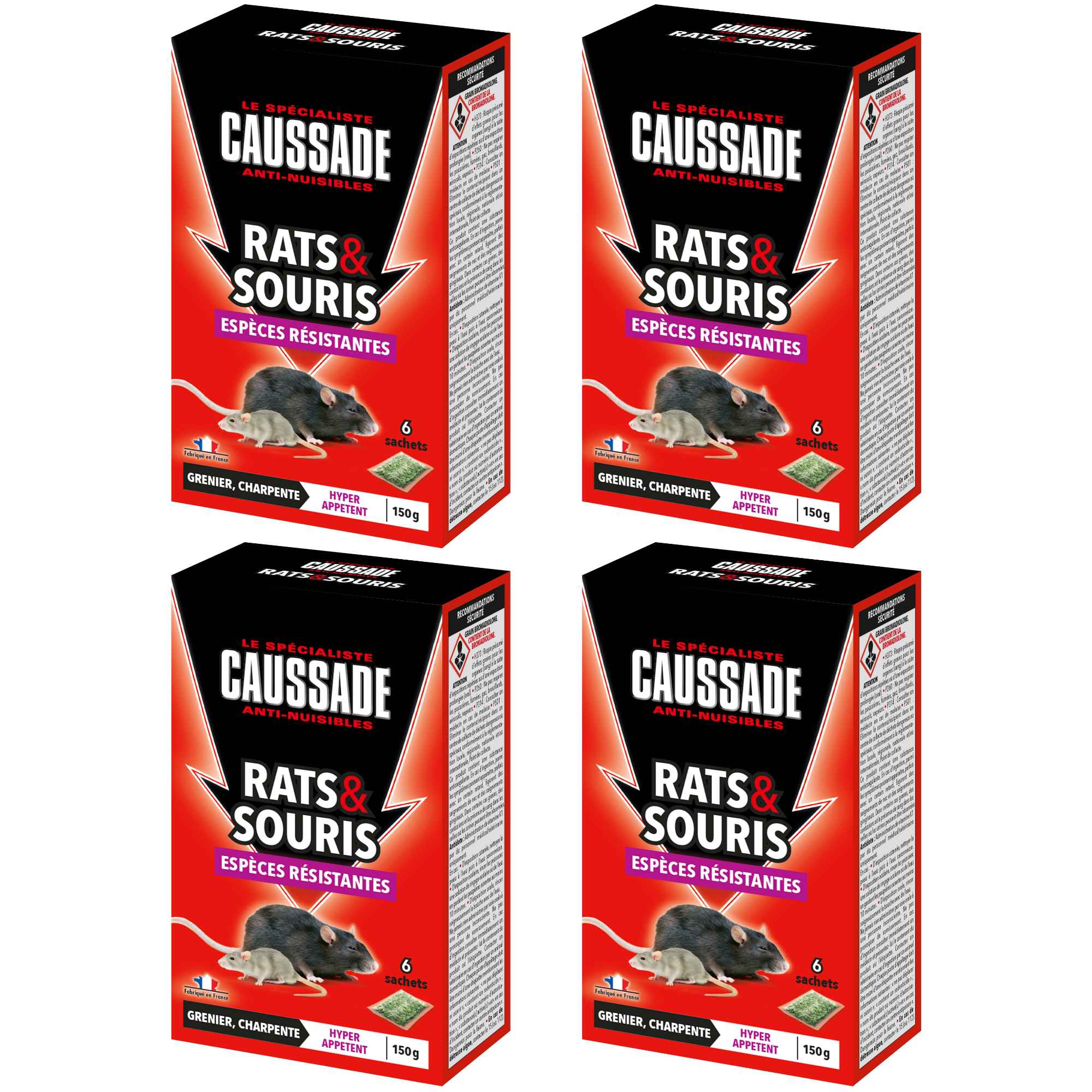 CAUSSADE Anti Rats & Souris - Espèces Résistantes - Lieux Secs - 24 ...