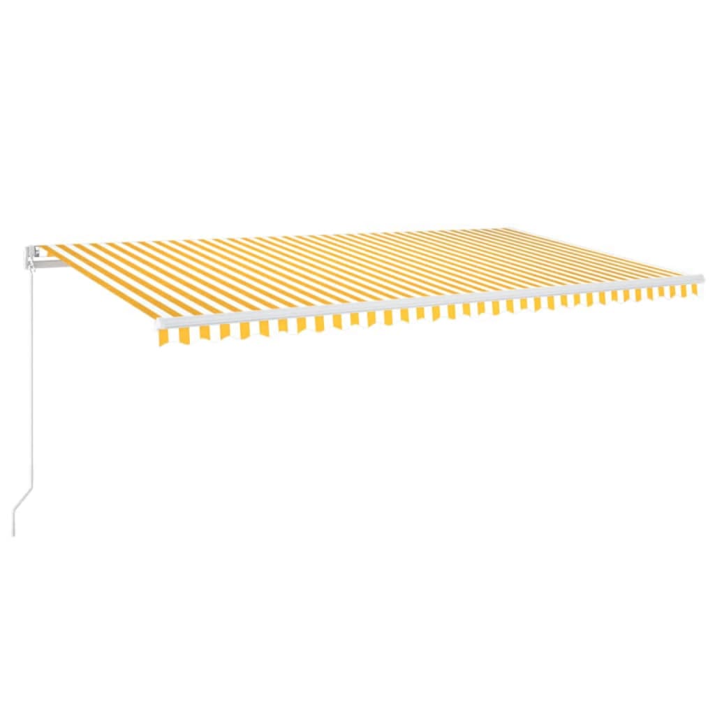 Toldo manual retráctil con luz LED naranja y marrón 600x300 cm | Leroy Merlin