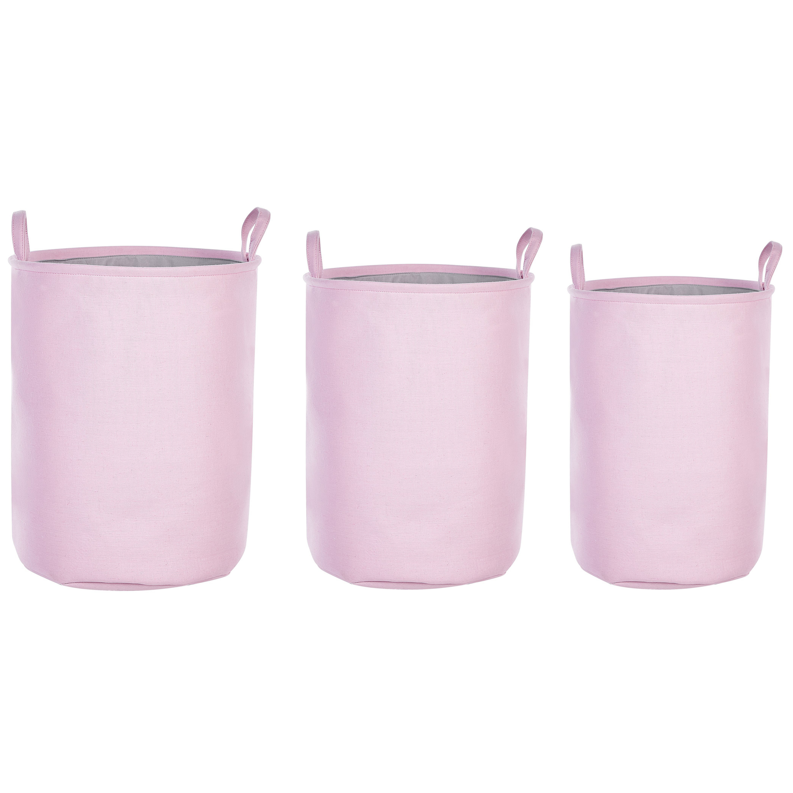 Beliani Lot de 3 paniers en tissu polyester rose ARCHA | Leroy Merlin