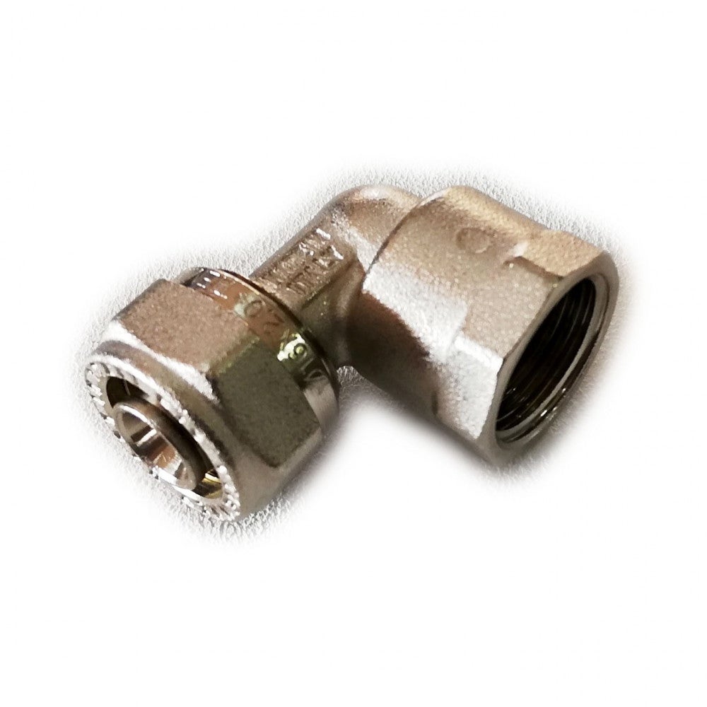 Raccordo curvo gomito f femmina a stringere per tubo multistrato 16x1/2'' | Leroy Merlin