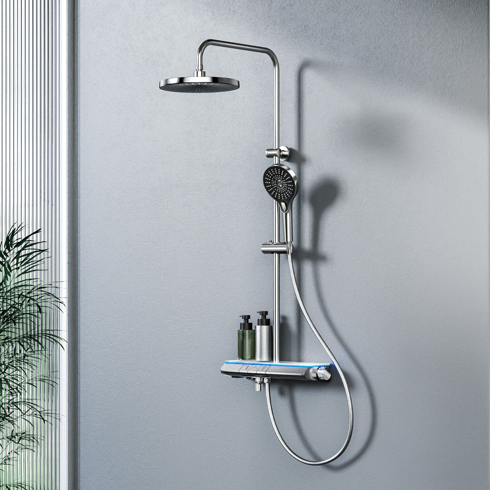 EMKE Colonne de douche thermostatique 38℃, douchette à main 3 jets ...