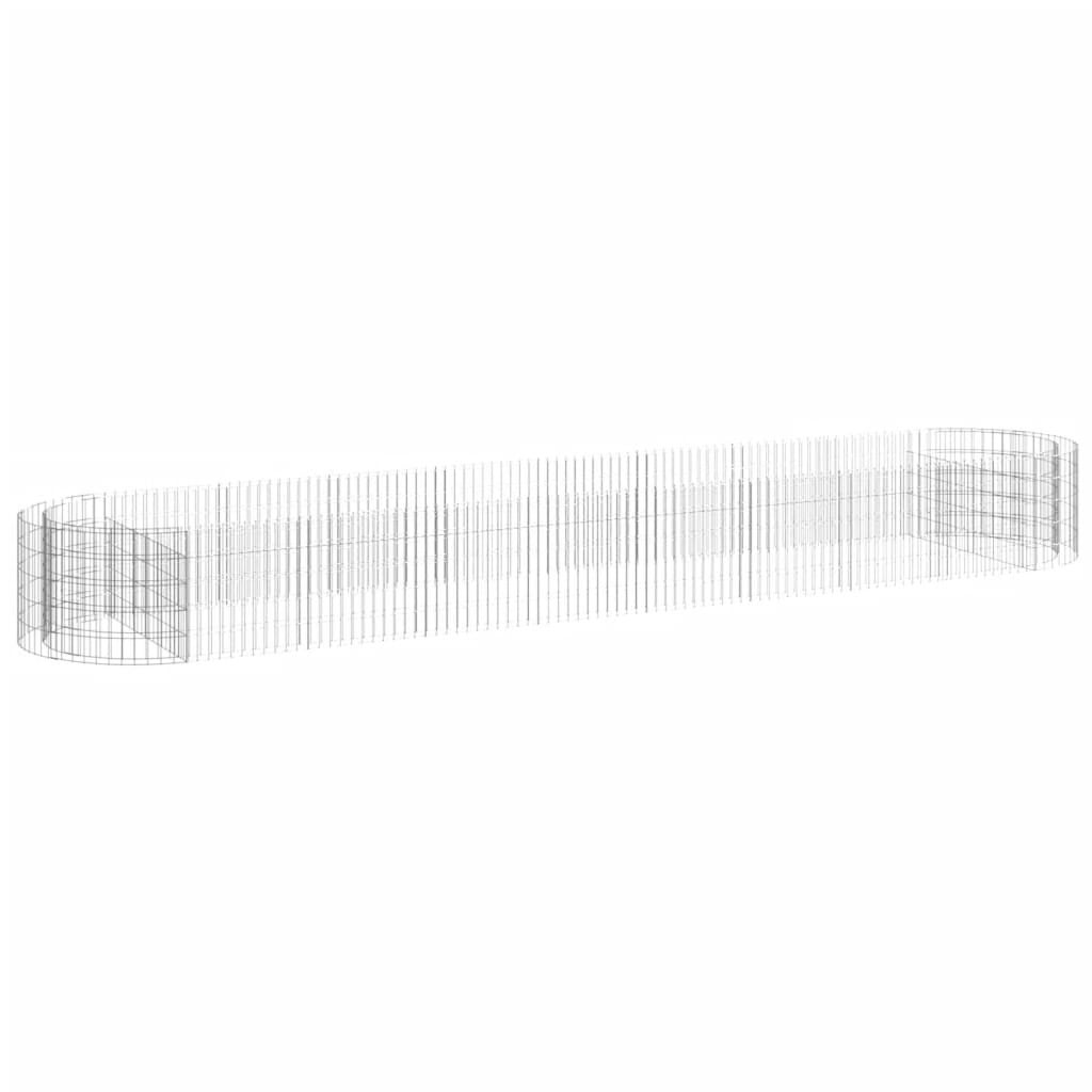 Lit surélevé à gabion fer galvanisé 500 x 100 x 50 cm Argent 02_0039923 ...