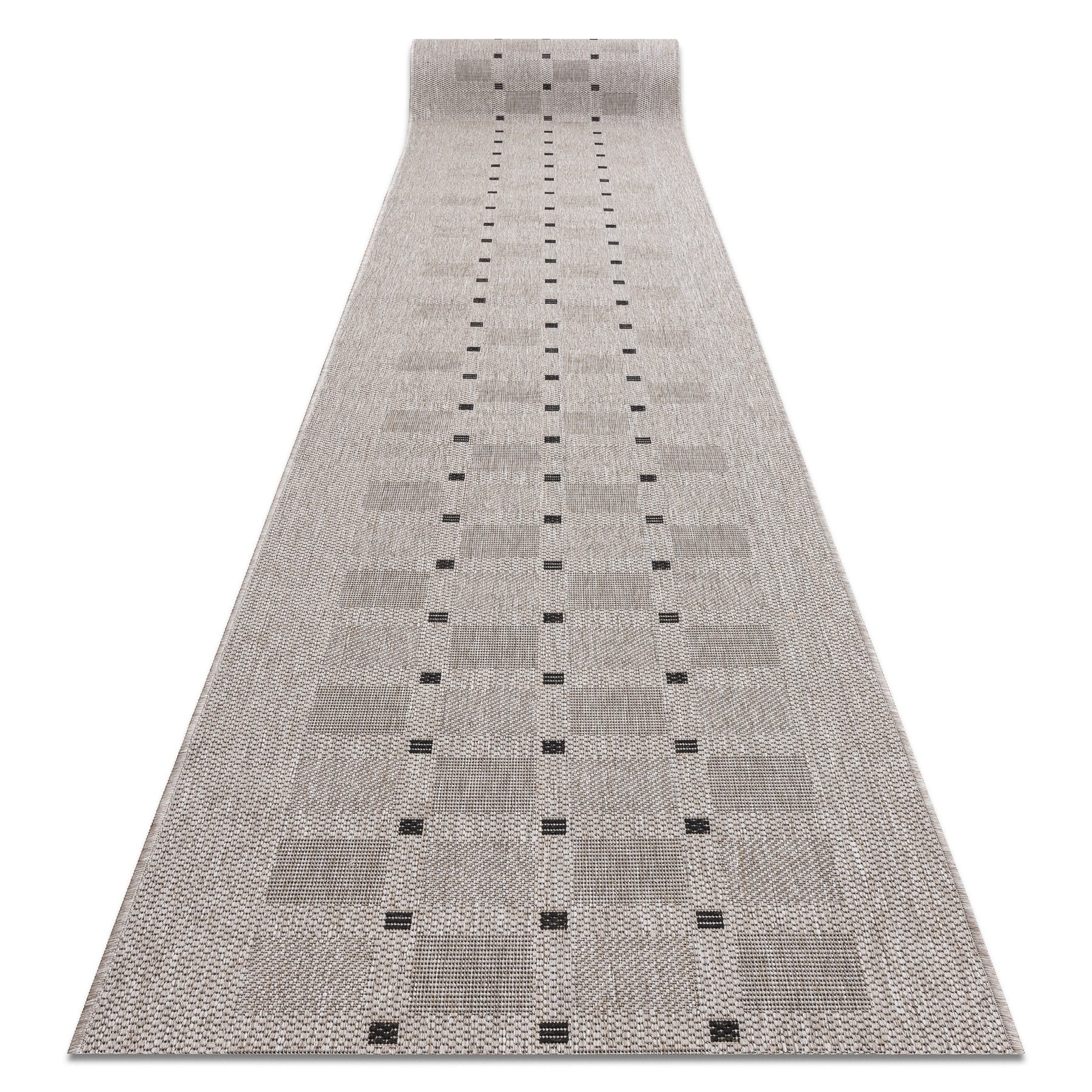 TAPIS DE COULOIR SIZAL FLOORLUX modèle 20079 argentin / noir 80 cm ...