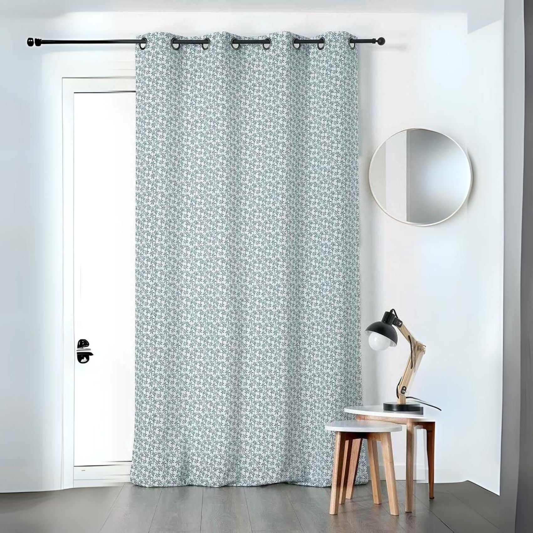 Rideau Imprimé "Tendance" - Bleu - 140x240 cm - Poly-Lin | Leroy Merlin