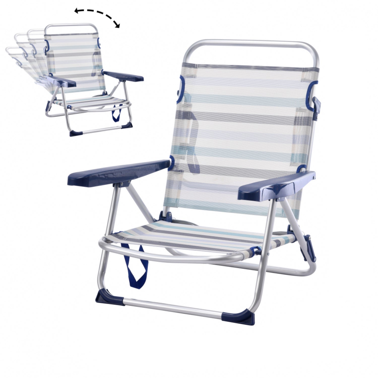 Silla Playa Sillón Bajo Plegable Convertibles en Cama de Aluminio ...