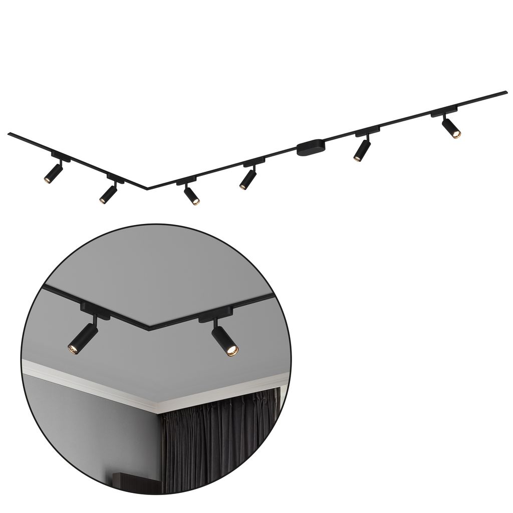 Briloner Luxtrail Système de rails, set complet, 6x LED Spots, blanc ...