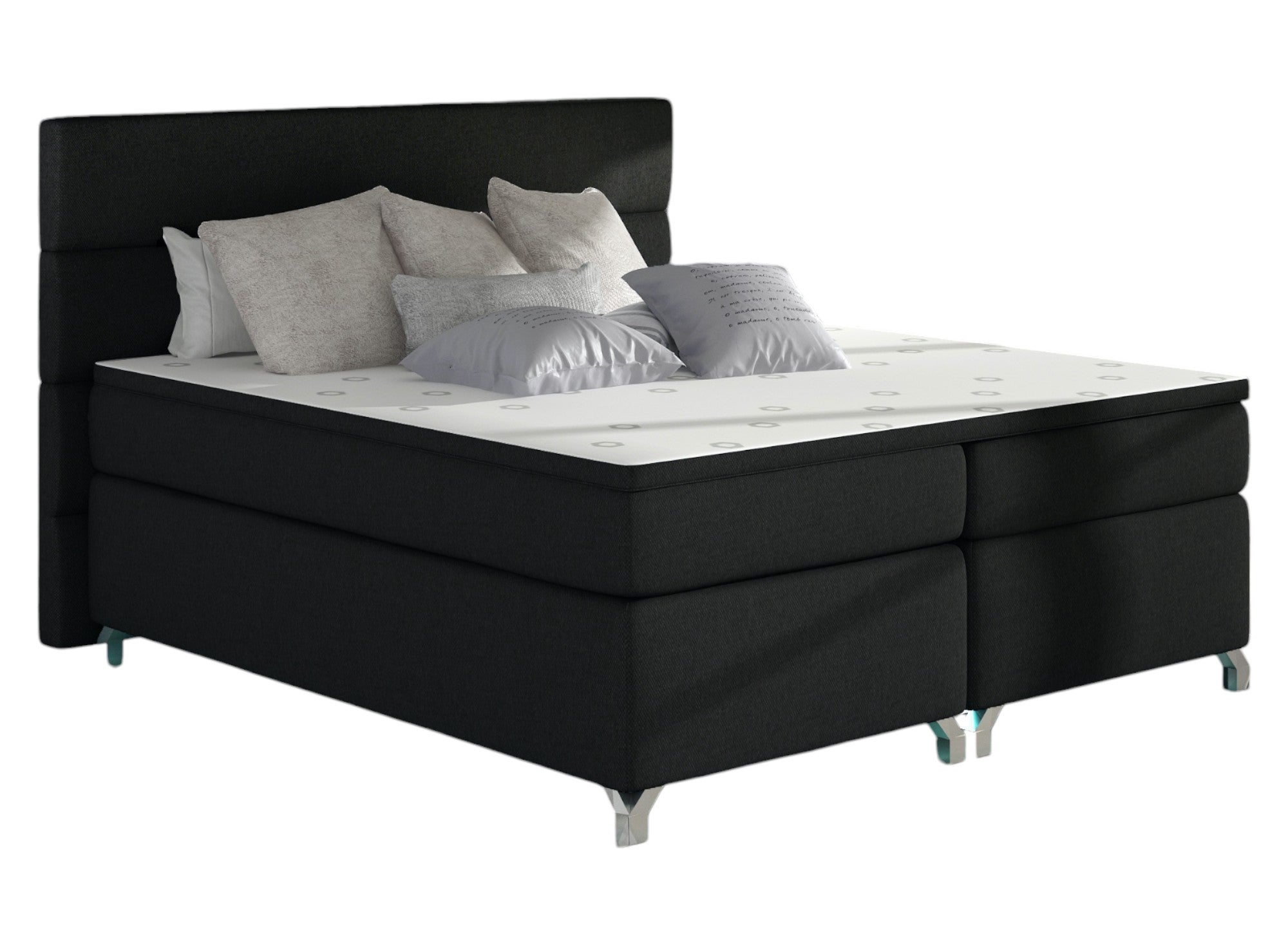 Lit boxspring 140x200 tissu noir Mador | Leroy Merlin