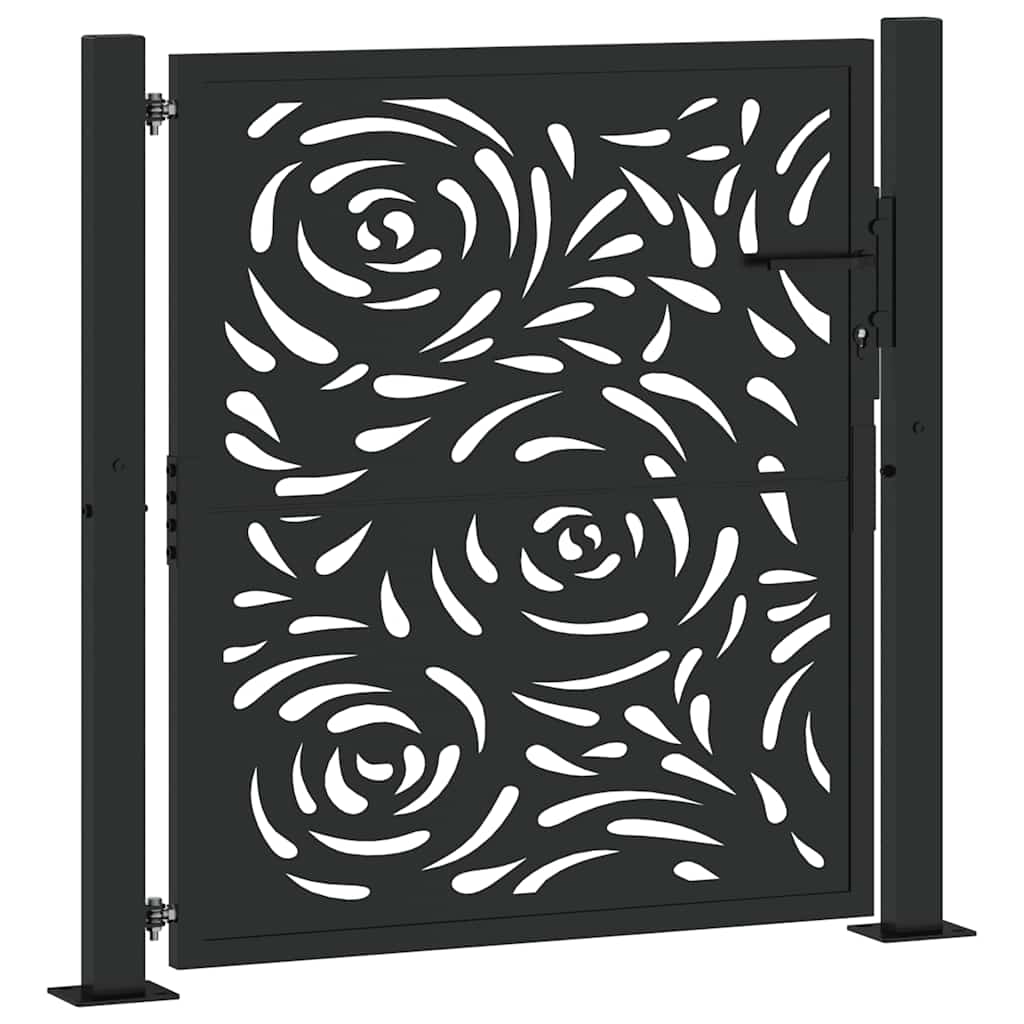 Puerta de jardín dise?o llama acero negro 105x106 cm | Leroy Merlin