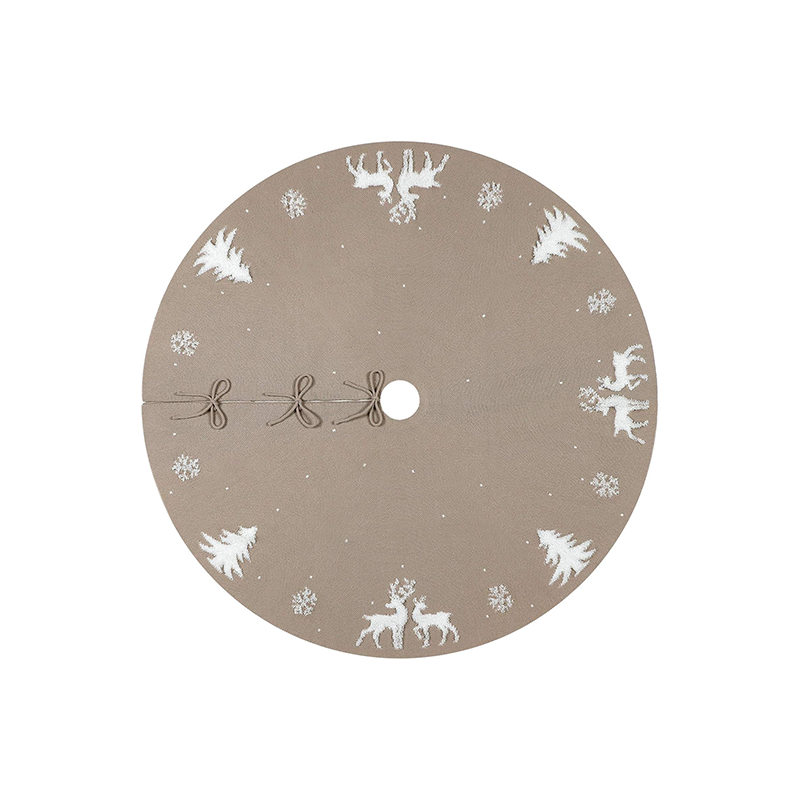 Falda de árbol de Navidad beige, 122 cm, con base de árbol adornada con ...