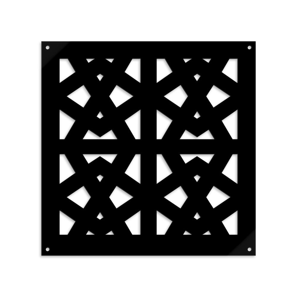 BALUSTRADE- Panneau PVC Perforé - Brise Soleil 98X98 cm NOIR Epaisseur ...