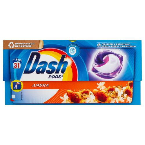 Machine à laver Dash Ecodosi 31 pièces Ambre Fabriqué en Italie | Leroy ...