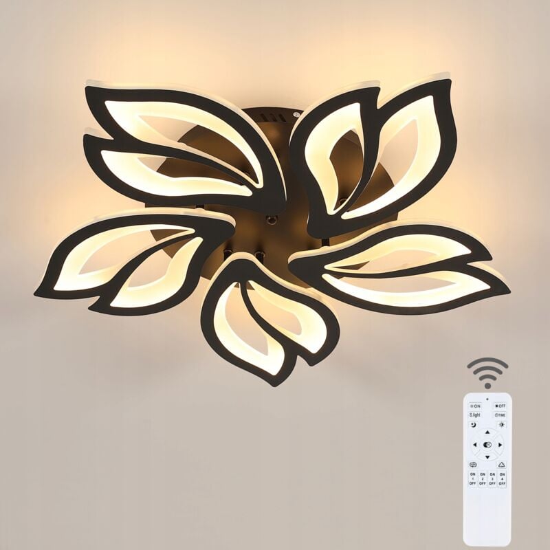 COMELY Plafonnier LED Design Floral 45W 5062LM Dimmable avec ...