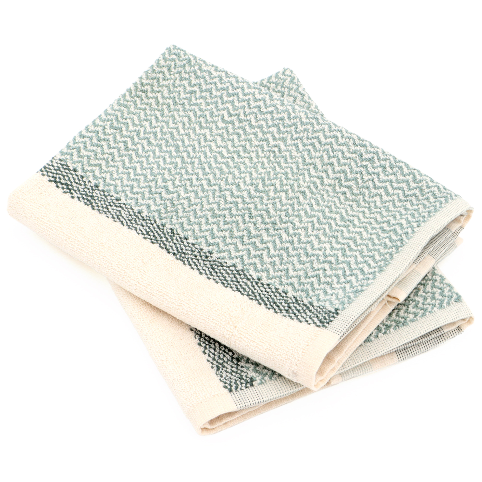 Lot de 2 torchons de cuisine éponge 50x50 cm coton OTON vert | Leroy Merlin