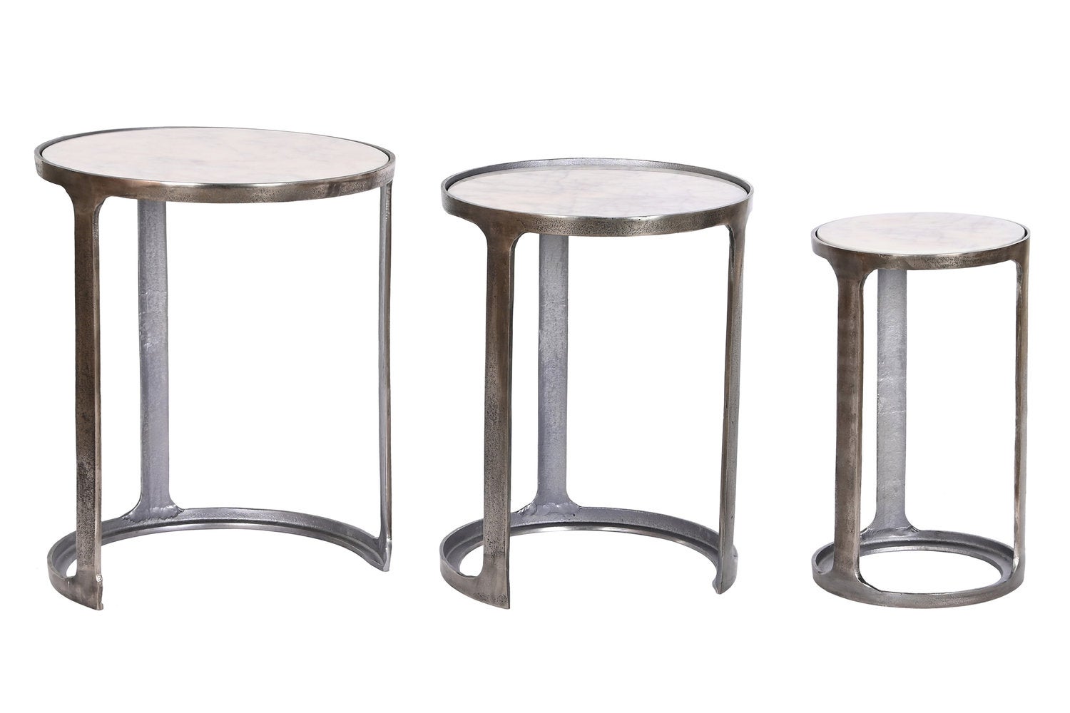 Table d'Appoint Set 3 Marbre 45,5X45,5X56 Patiné | Leroy Merlin
