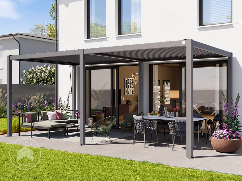 PRIMEYARD Pergola 3x6 m poteaux en aluminium avec lames orientables en ...