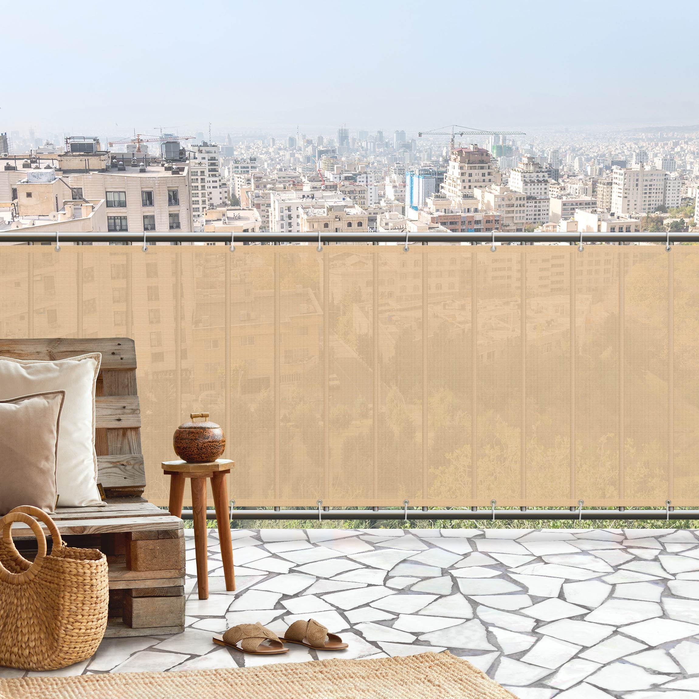 Brise-vue pour balcon - Orange pastel 1000 x 50 cm | Leroy Merlin