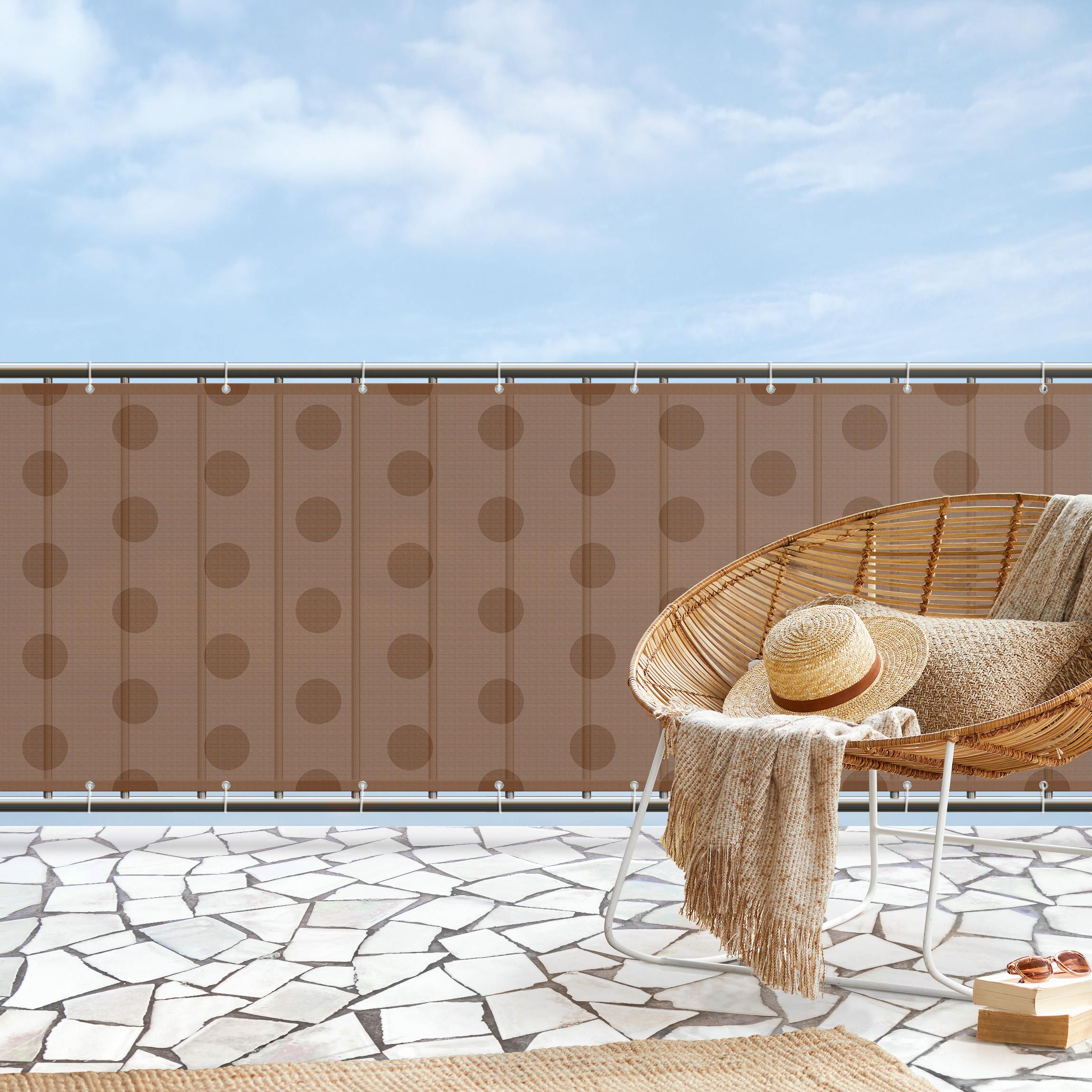 Brise-vue pour balcon - Pois en brun fauve 150 x 50 cm | Leroy Merlin