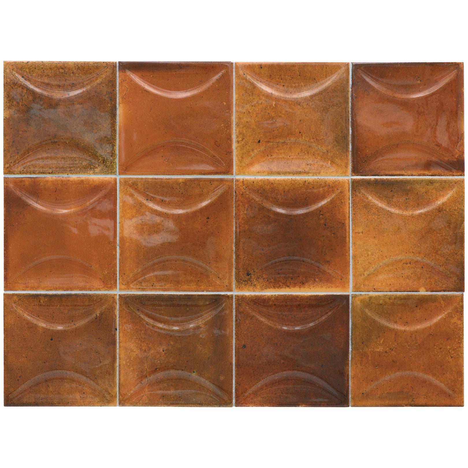 Carrelage mural faïence effet rustique THANGLONG Arco 10x10 cm Burnt ...