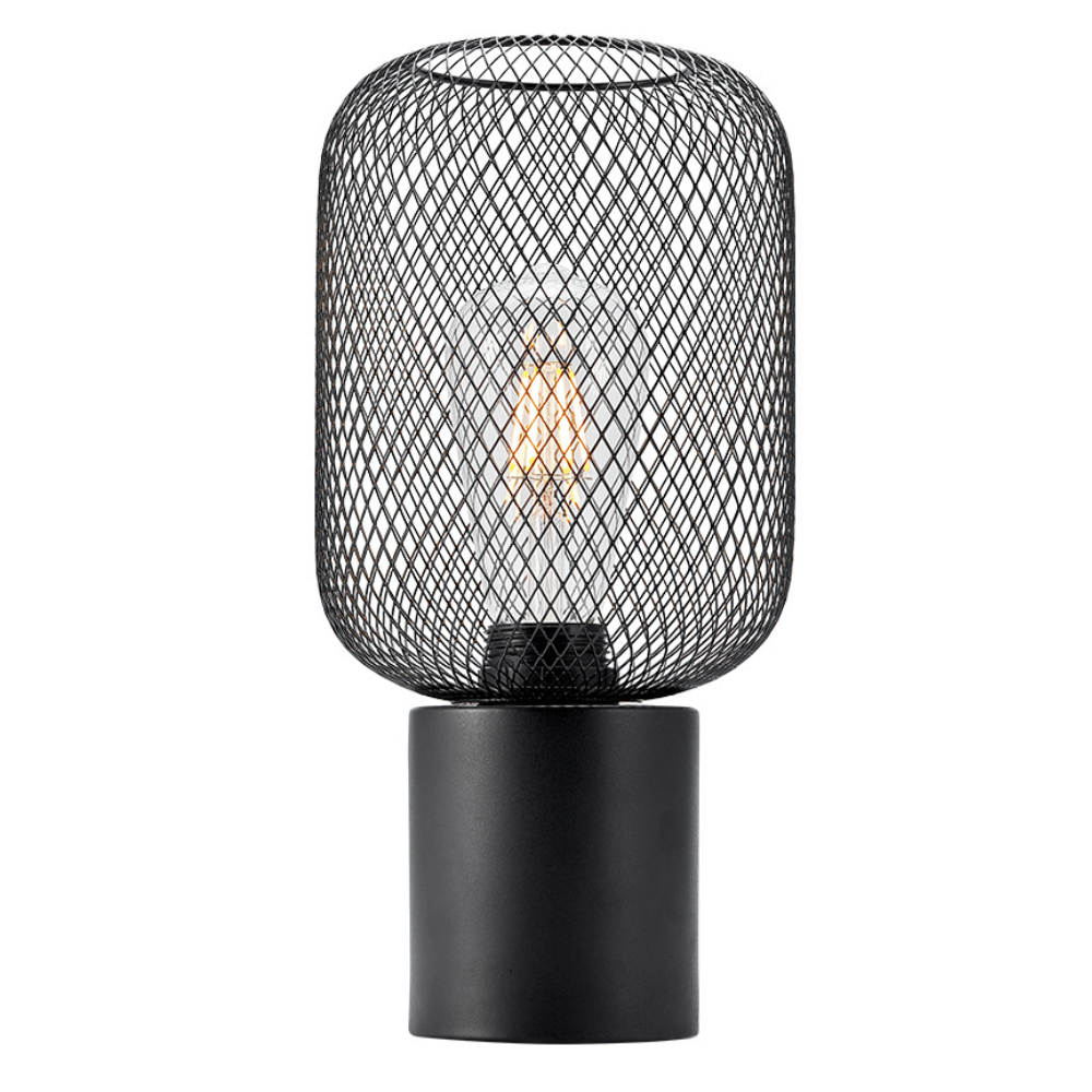 Lampe de table métal noir grillagé 23W IP20 E27 Diam 150mm | Leroy Merlin