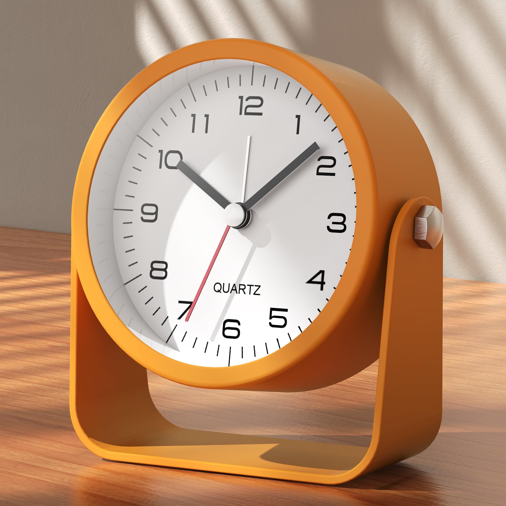 Réveil silencieux, petite horloge de table rétro en métal, fonctionne à ...