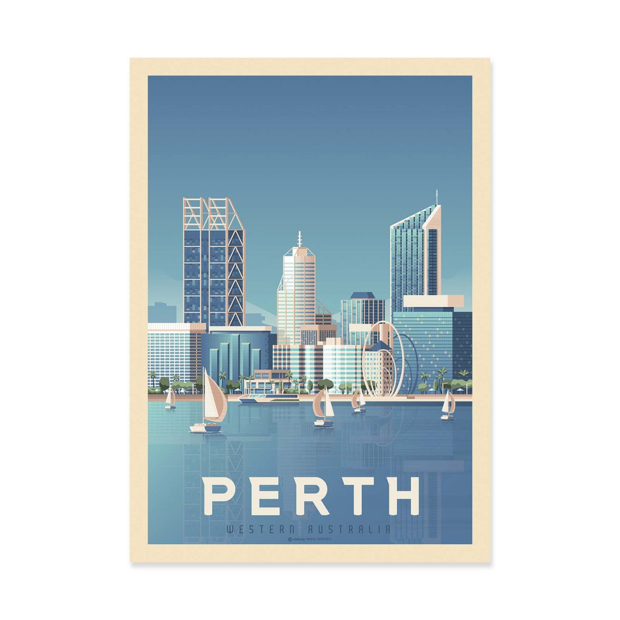 Affiche 30x40 cm - Perth - Olahoop Travel Posters | Leroy Merlin