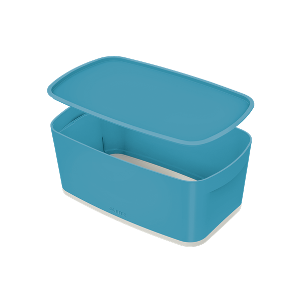 Petit bac de rangement avec couvercle 5 litres My Box Cosy - Bleu ...