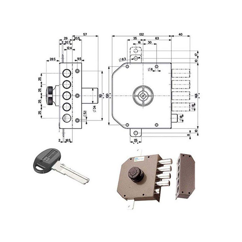 Mottura Serratura Sic.triplice dx Pompa scr. 30631 Mottura | Leroy Merlin