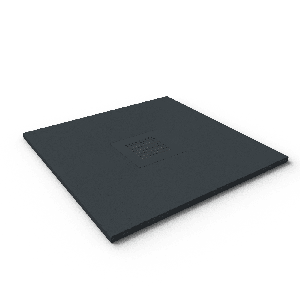 Plato de ducha resina SLATE antracita 90x80 cm rejilla color | Leroy Merlin