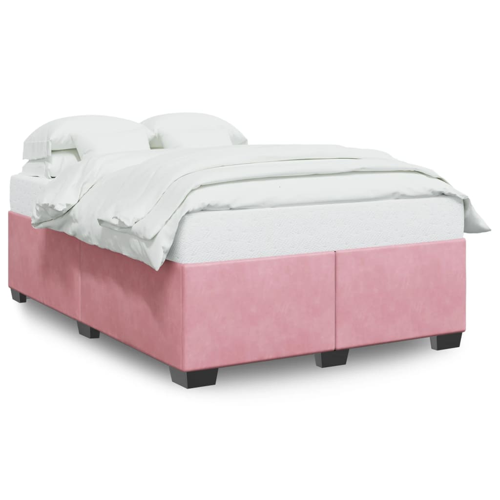 Lit Double | Lit Adulte | Cadre de lit Rose 160x200 cm Velours CFW41443 ...