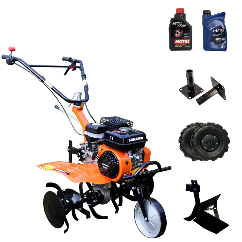 Motoculteur Manuel de démarrage 7.5CV 3V avec Accessoires + Kit Huile ...
