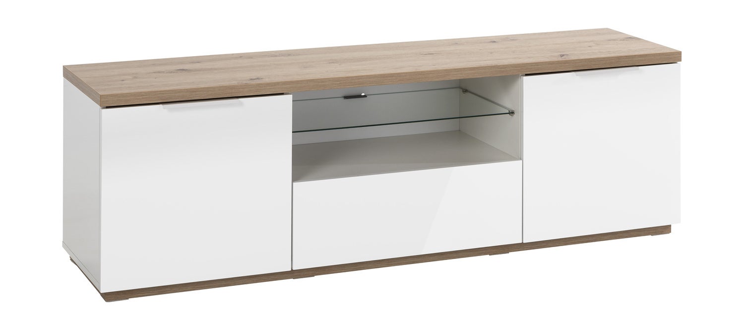 COMPOSAD | Meuble TV ligne MUNDI avec 2 portes et 1 abattant, (LxHxP ...